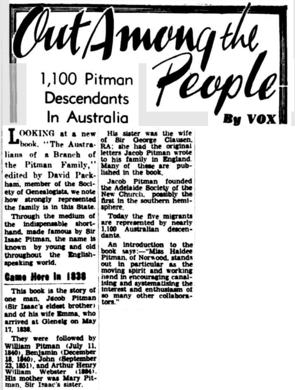 The Australians of a Branch of the Pitman Family – Pitman Families in ...